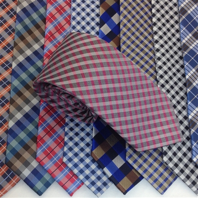 ZAZZI silk ties with a check pattern. Available in a wide range of colours.